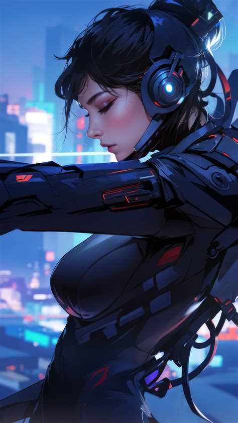 Cyberpunk Girl Sci Fi City 4k 7030j Wallpaper Iphone Phone