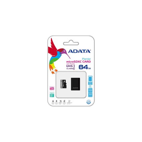Adata Microsdhc 64gb Memóriakártya Adapter Ausdx64guicl10 Ra1