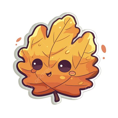 귀여운 가을 잎 스티커 벡터 드로잉 Psd 클립 아트 고립 된 만화가 잎 스티커 디자인 상표 Png 일러스트 및 벡터 에 대한 무료 다운로드 Pngtree