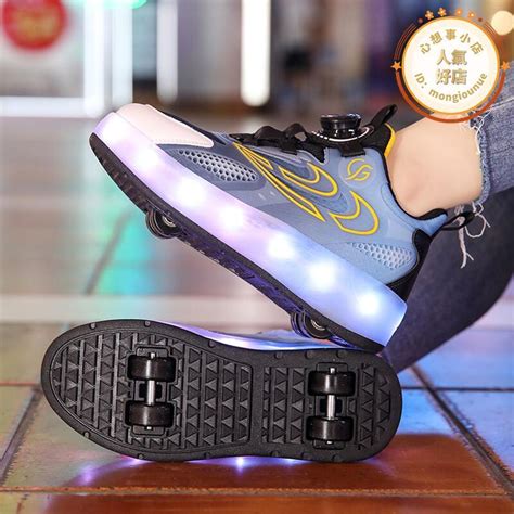 兒童暴走鞋新款女童鞋四輪溜冰鞋男童輪滑鞋雙輪可收縮變形爆走鞋 露天市集 全台最大的網路購物市集