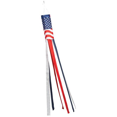 Solar Lighted Patriotic Windsock Garden Decor Walter Drake