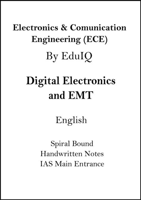 Made Easy ECE Digital Electronics And EMT Engineering Optional Handwritten Notes For ESE PSU Gate