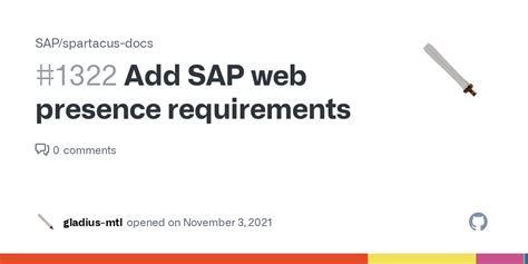 Add SAP Web Presence Requirements Issue SAP Spartacus Docs GitHub