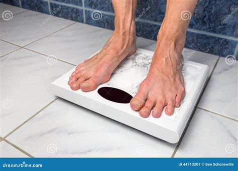 Female Bare Feet On Bathroom Scales Stock Image Image Of Health Detail