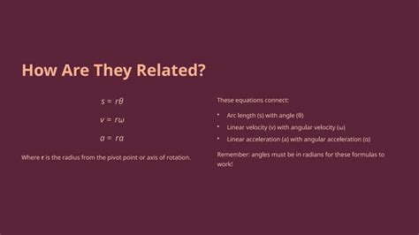 Connecting Linear And Angular Quantities In Human Movementpptx