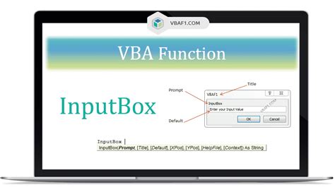 VBA InputBox Function Tutorial Examples Guide VBAF1