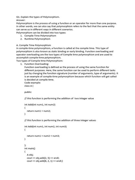 polymorphism assignment pdf