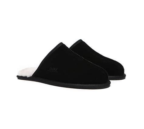 Australian Shepherd® Ugg Men Sheepskin Wool Scuff Slippers Bennett