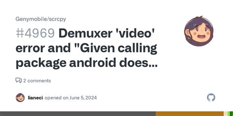 Demuxer Video Error And Given Calling Package Android Does Not Match