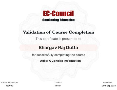 Completed A Course On Agile Bhargav Raj Dutta Posted On The Topic