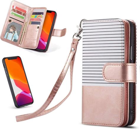 Wintming Funda Tipo Portafolios Para Iphone 12 Piel Sintética Con