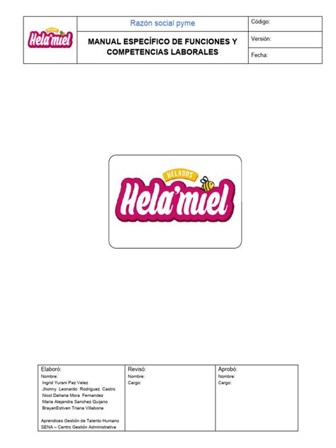 Manual De Funciones Auxiliar Servicio Al Cliente Y Recepción Pdf