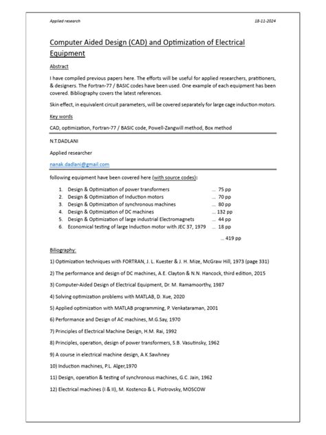 Cad And Optimization Of Electrical Equipment Pdf Transformer