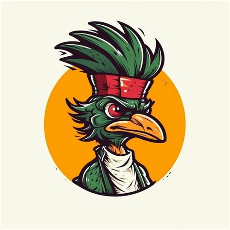 Premium Ai Image A Cartoon Illustration Of A Bird With A Scarf On His Head And A Scarf Around