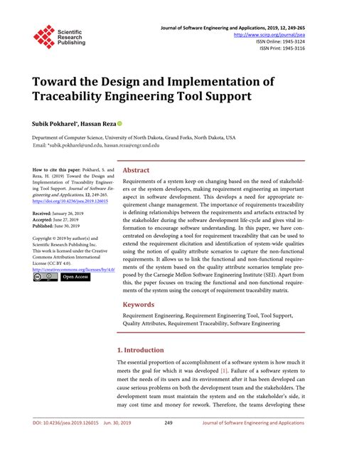 Pdf Toward The Design And Implementation Of Traceability Engineering