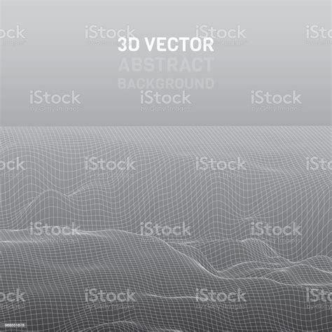 추상적인 3d 표면입니다 공간과 문제 왜곡 볼륨 개체를 설계에 대 한 현대 기술입니다 0명에 대한 스톡 벡터 아트 및 기타