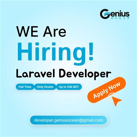 🚀 Geniusocean Is Hiring Laravel Developer 📌 Position Laravel Farhad