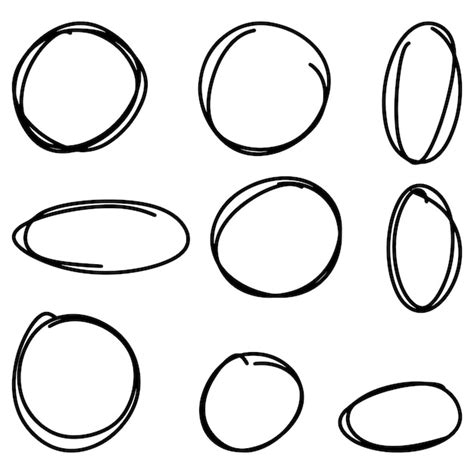 Premium Vector Hand Drawn Cartoon Circle Line Vector Illustration