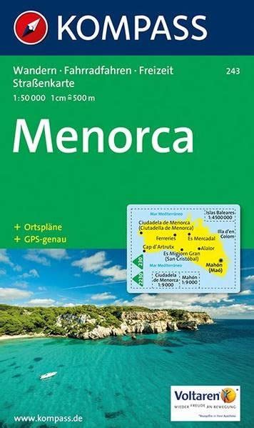 Kompass Karten Menorca Wanderkarte Mit Stadtplänen Und Radrouten Gps Genau 150000 Kompass