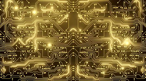 Technology Yellow Electronic Circuit Board Abstract Technology Background Cityscape Photos