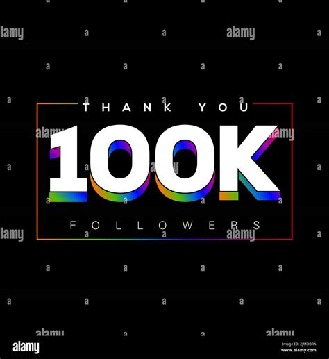 A Vector Illustration Of Thank You 100k Followers Banner Design Stock