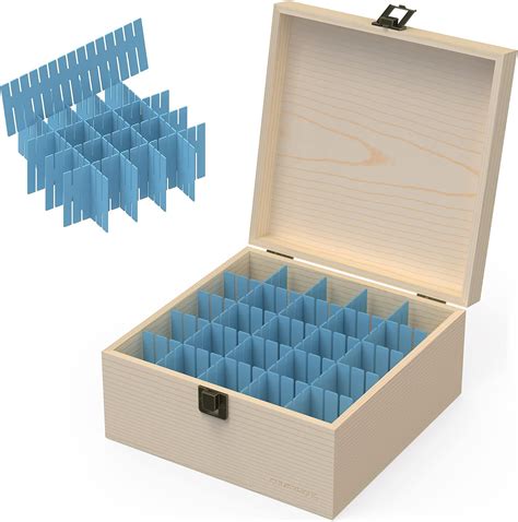Amazon CUMFYHOUS Unfinished Wood Storage Box With Grid Divider