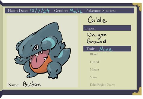 Posidon Gible By Azuregryphon On Deviantart