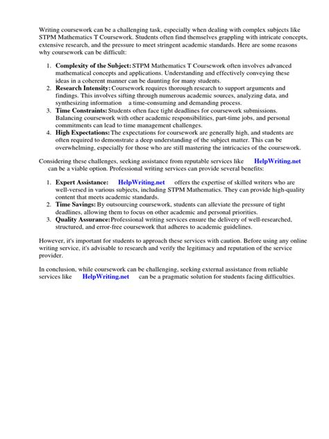 Stpm Mathematics T Coursework 2012 Answer Pdf Mathematics Equations