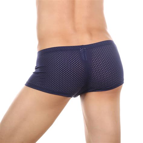 Boxer Sexy en maille pour hommes slip avec poche sous vêtements masculins culotte nouvelle
