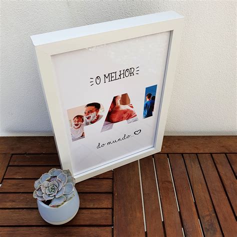 Moldura Melhor Pai Do Mundo Personalizável Mistura De Amor