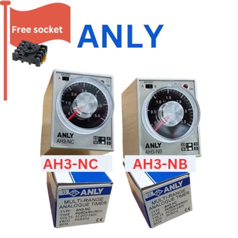 Authentic Anly Multi Range Analog Timer Wfree Socket Ah3 Nb Ah3 Nc