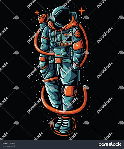 تصویر وکتور فضانوردی با ژاکت هیپ فضانورد لباس فضانورد مد روز طرح یا