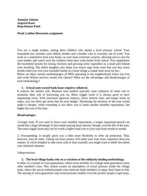 Grp Assignment Pdf Loans Banks