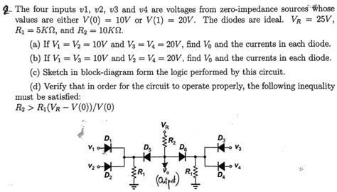 solved 2 the four inputs v1 v2 v3 and v4 are voltages from