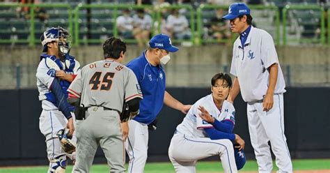 사진 강습 타구 맞은 백정현 인사하는 이진영에 괜찮아 걱정마