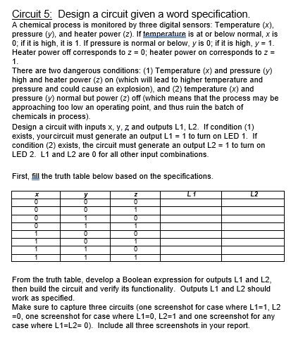 Solved Circuit Design A Circuit Given A Word Chegg