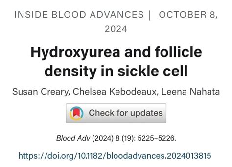 Hydroxyurea Reaffirmed As First Line Choice In Sickle Cell Density Care