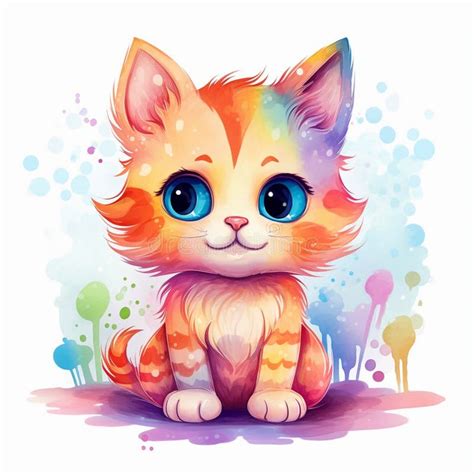 Cute Kitten Illustration Cartoon Style Stock Illustration Illustration Of Kitten Drawing