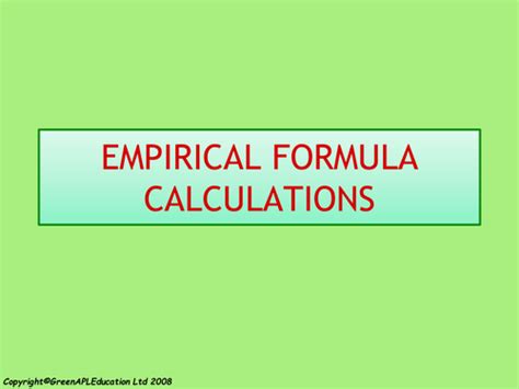 Empirical Formula Teaching Resources