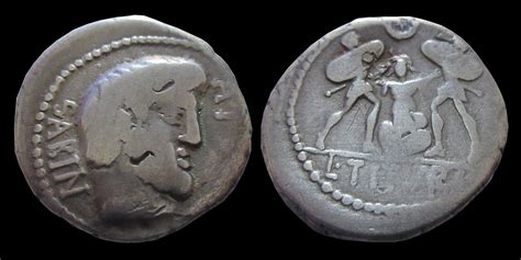 Roman Republic L Titurius L F Sabinus AR Denarius BC Sear Cr A Syd