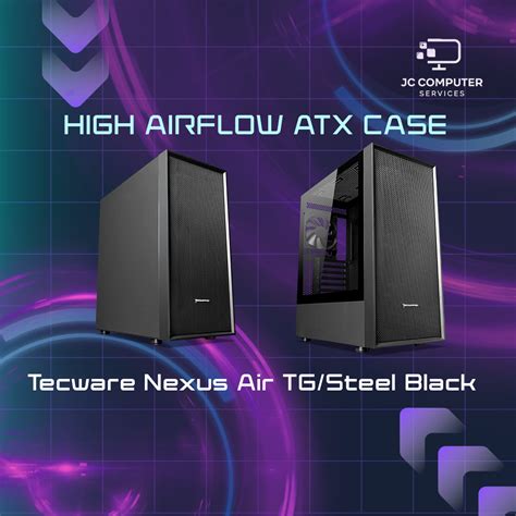 Tecware Nexus Air Steel Tg Black Pc Computer Desktop Case Chassis Shopee Singapore