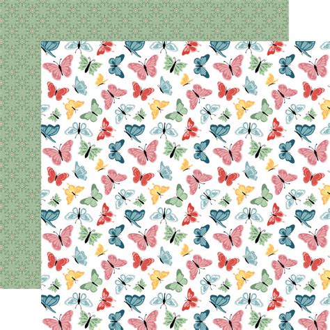 Practically Perfect Beautiful Butterflies 12x12 Patterned Paper Echo