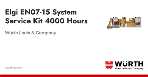 Elgi En07 15 System Service Kit 4000 Hours Würth Louis And Company