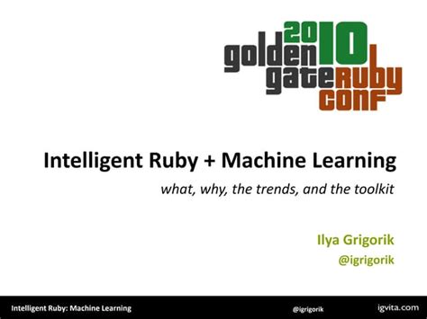 Intelligent Ruby Machine Learning Pptx Programming Languages Computing