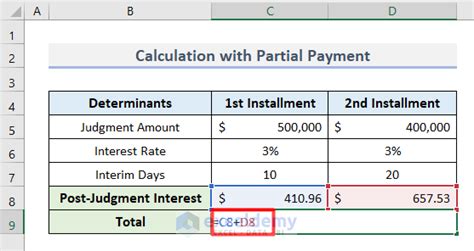 Create Post Judgment Interest Calculator In Excel With Cases