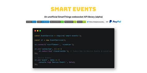 GitHub Unauthorized Smart Events An Unofficial SmartThings Websocket API Library Alpha