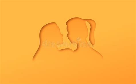 Papercut Lesbian Women Gay Couple In Love Stock Illustration