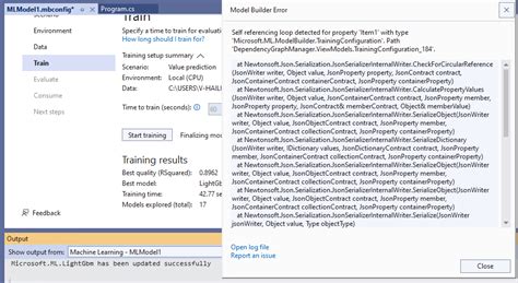 All Scenarios Are Training Failed With Model Builder Error · Issue 2200 · Dotnet