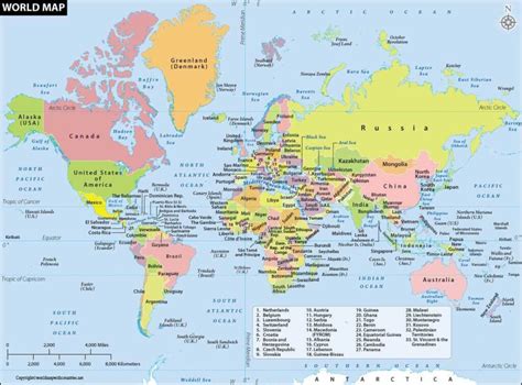 Blank Printable World Map With Countries And Capitals
