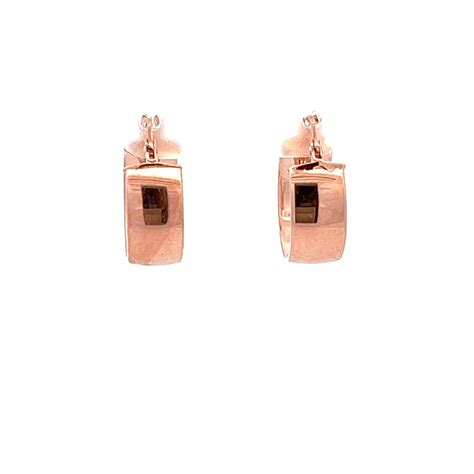 9ct Rose Gold Wide Hoop Earrings Charles Nobel